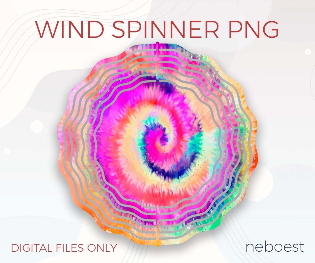Tie Dye Wind Spinner PNG File, Hanging Wind Spinners for Outdoors, PNG ...