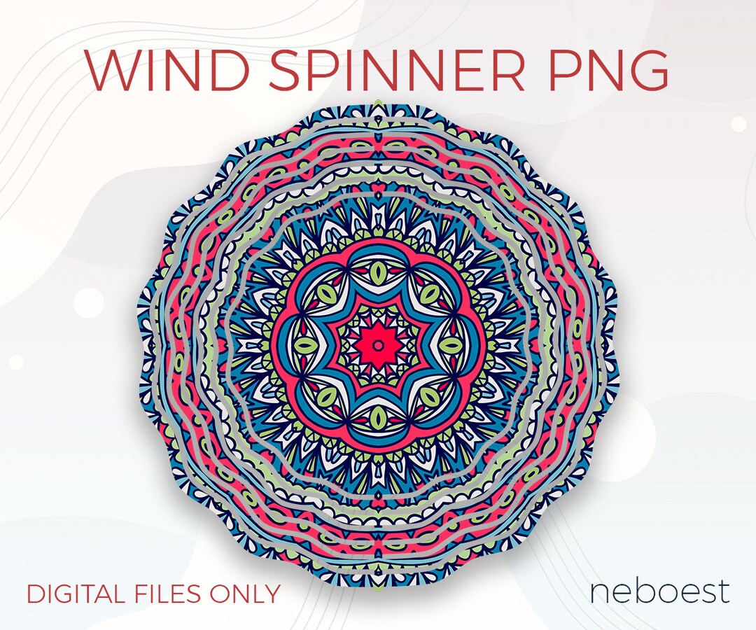 Mandala Wind Spinner PNG File, Hanging Wind Spinners for Outdoors, PNG ...