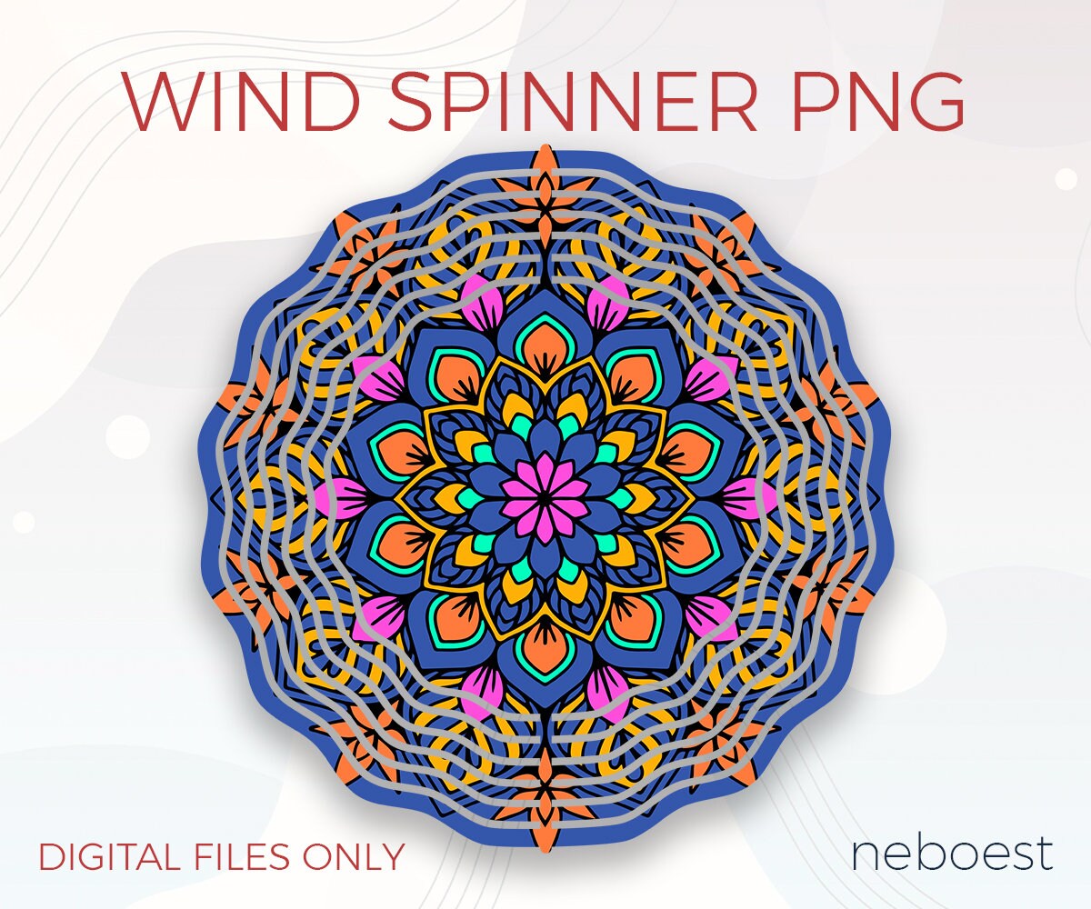 Mandala Wind Spinner PNG File Hanging Wind Spinners for - Etsy