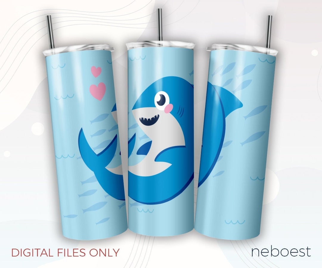 Baby Shark Sublimation Designs PNG 20 Oz Tumbler Seamless Wrap Tapered ...