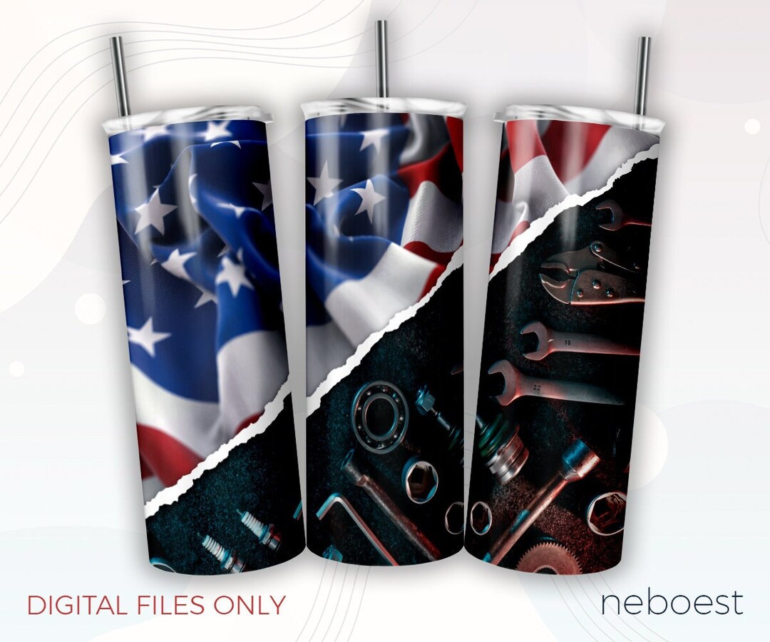 Mechanic 20 Oz Tumbler PNG Sublimation Design, Seamless Skinny Tumbler ...