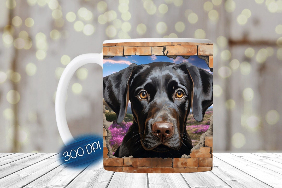 3D Chocolate Lab Mug Wrap, 11oz & 15oz Mug Sublimation Design, Mug Wrap ...