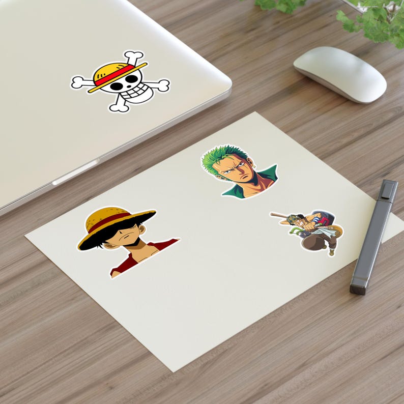 Anime Sticker Sheets, One Piece Characters Zoro, Luffy, Usopp and Flag ...