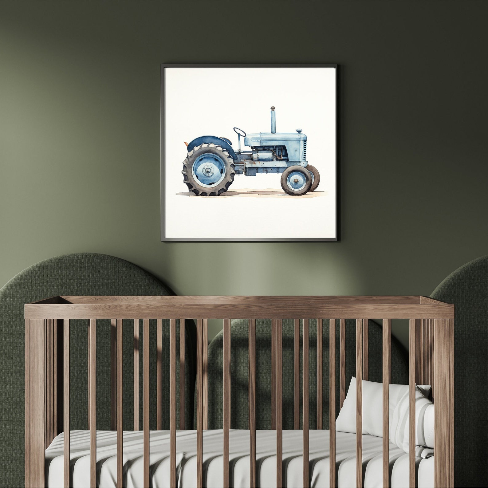 Watercolor Blue Tractor Print, Kids Room, Wall Art, Nursery Art ...