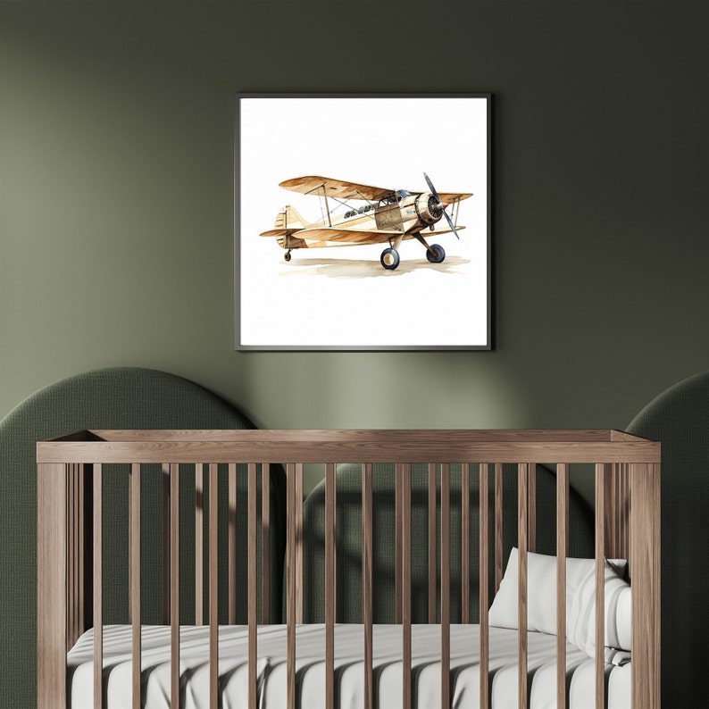 Watercolor Beige Airplane Print, Kids Room, Wall Art, Nursery Art ...