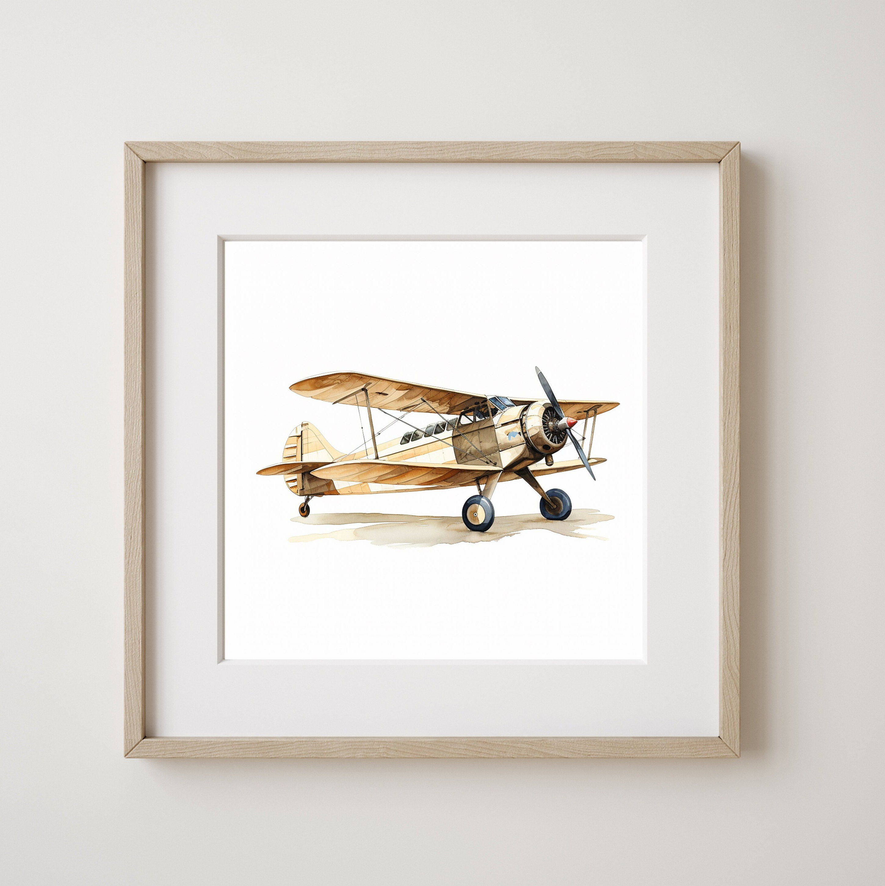 Watercolor Beige Airplane Print, Kids Room, Wall Art, Nursery Art ...