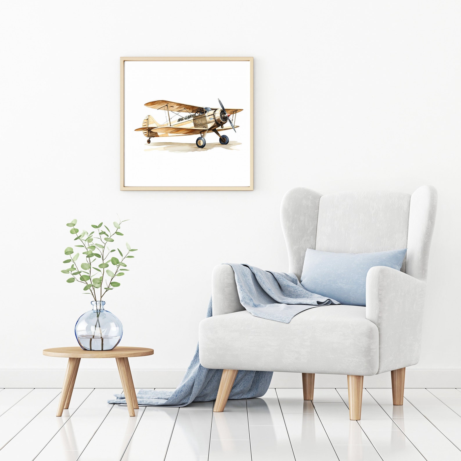 Watercolor Beige Airplane Print, Kids Room, Wall Art, Nursery Art ...