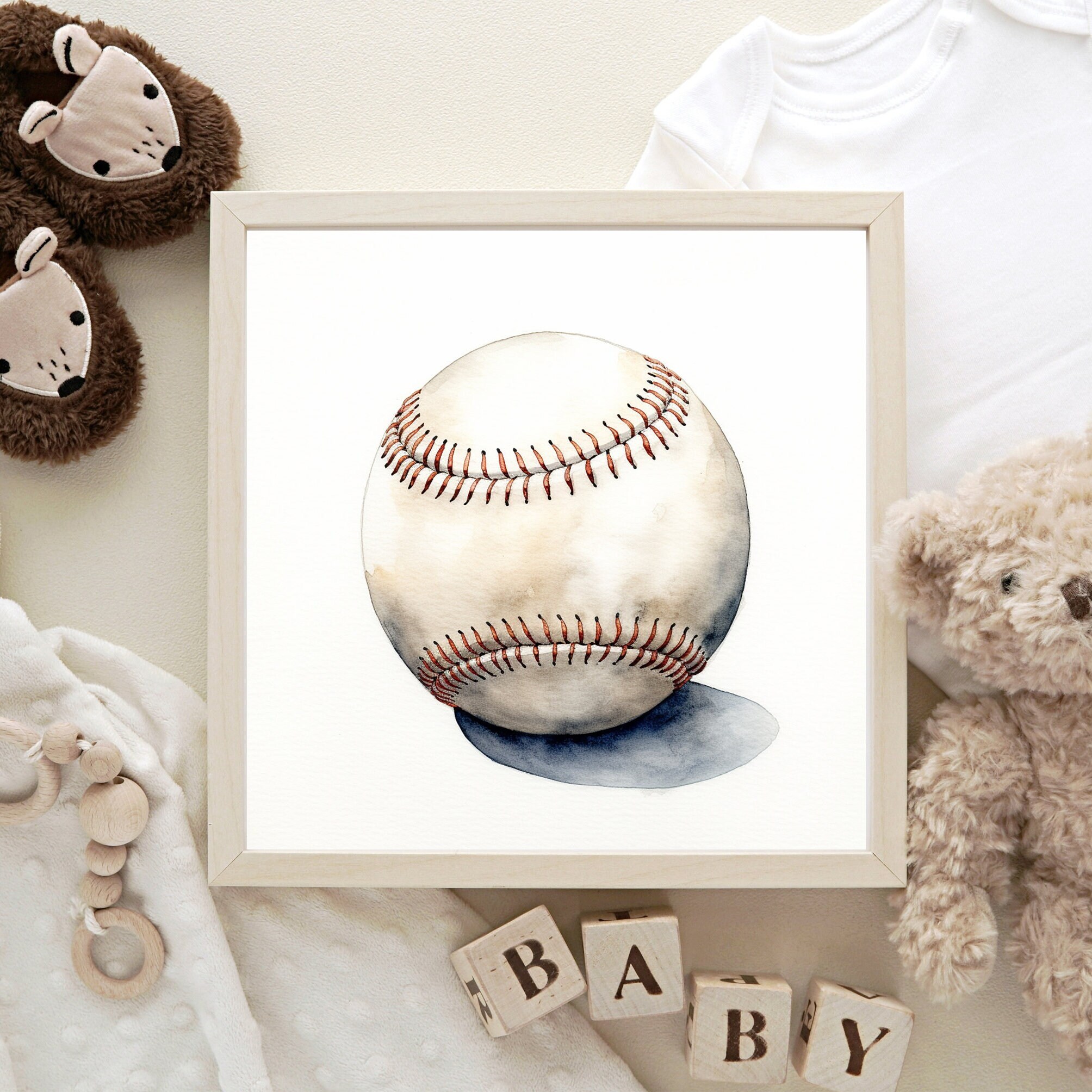 Watercolor Baseball Print, Kids Room, Wall Art, Nursery Art, Baseball ...