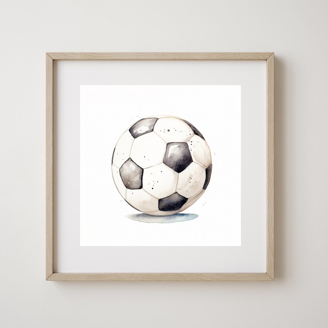 Watercolor Soccer Ball Print, Kids Room, Wall Art, Nursery Art, Soccer ...