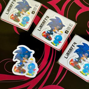 Shiny Holographic Sonic Petting Chao Vinyl Sticker Sonicadventure Sab2 ...