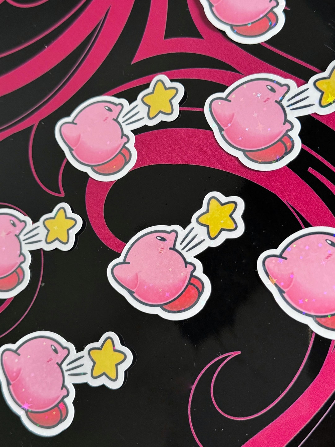 Shiny Holographic Kirby With Star Vinyl Sticker Gift for Gamers ...
