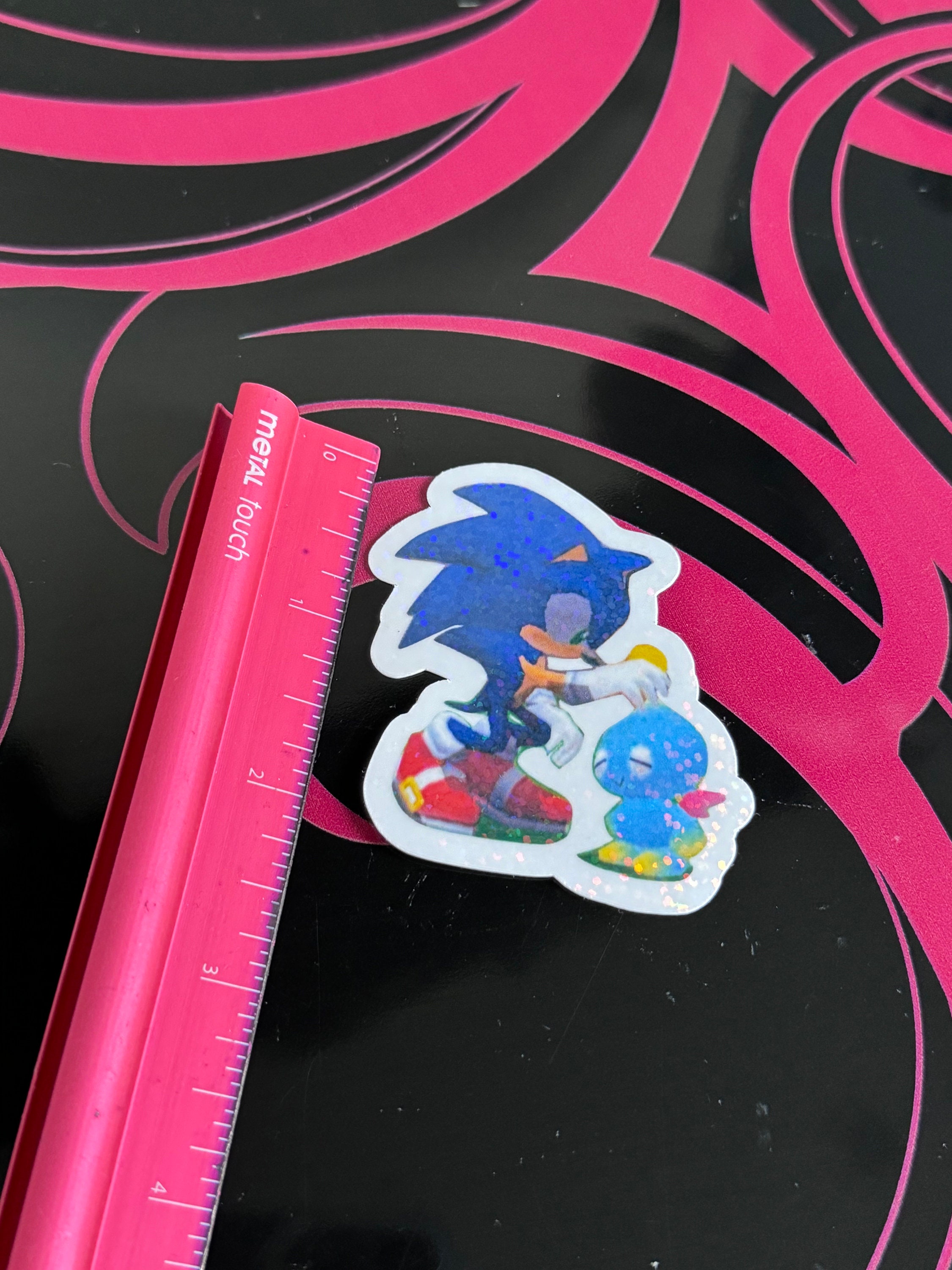 Shiny Holographic Sonic Petting Chao Vinyl Sticker Sonicadventure Sab2 ...