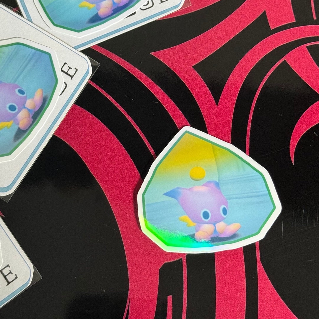 Shiny Holographic Sonic Chao Transforing Vinyl Sticker Sonicadventure ...