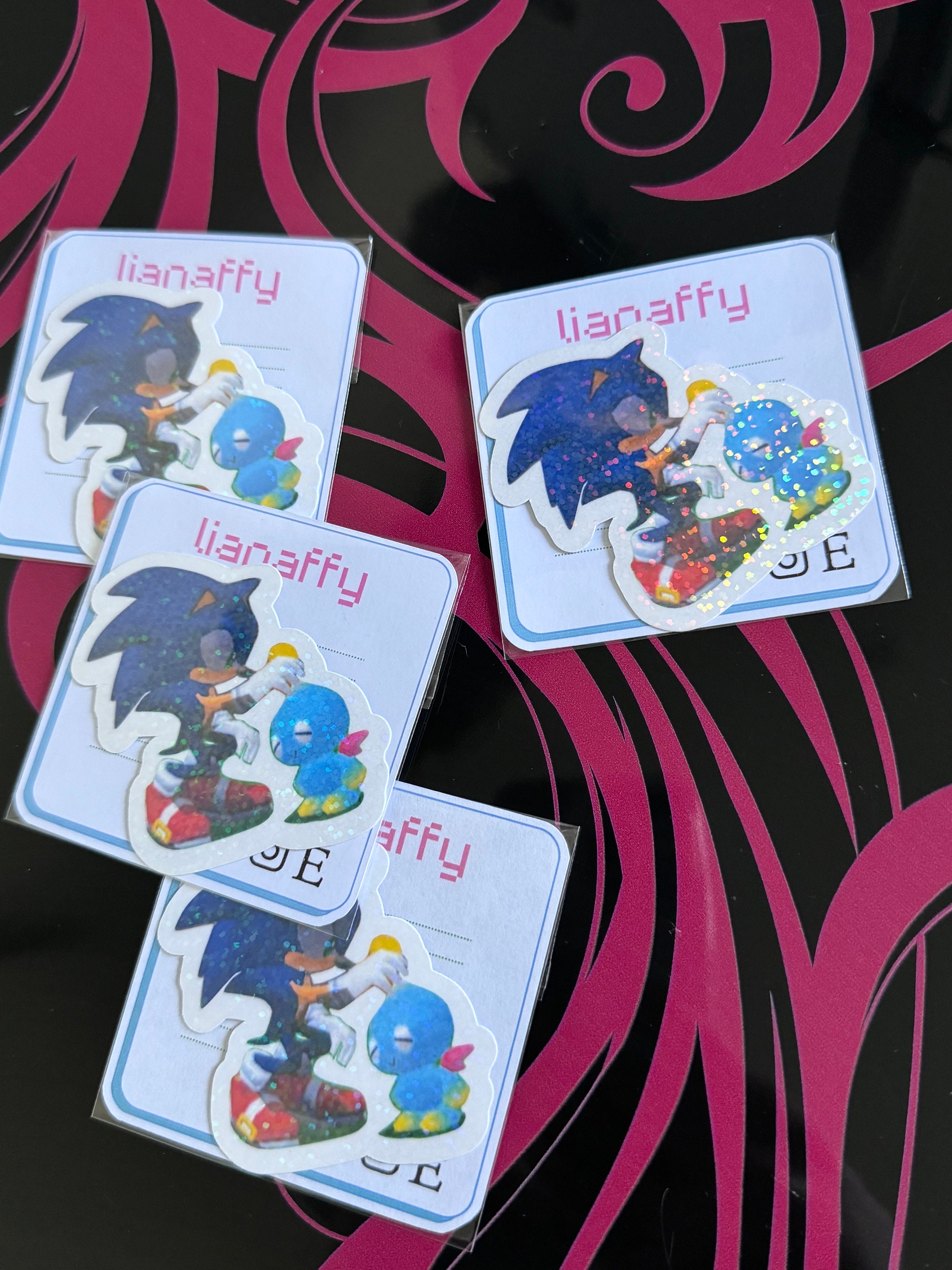 Shiny Holographic Sonic Petting Chao Vinyl Sticker Sonicadventure Sab2 ...
