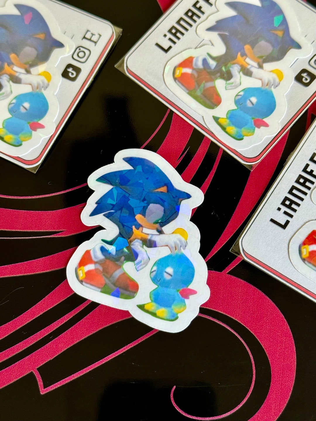 Shiny Holographic Sonic Petting Chao Vinyl Sticker Sonicadventure Sab2 ...