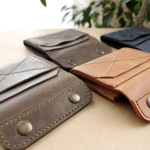 Small Pocket Card Wallet With Coin Pocket, Genuine Leather Personalized ...