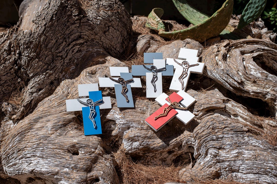 Christ Cross Modern Design Coloured - Etsy