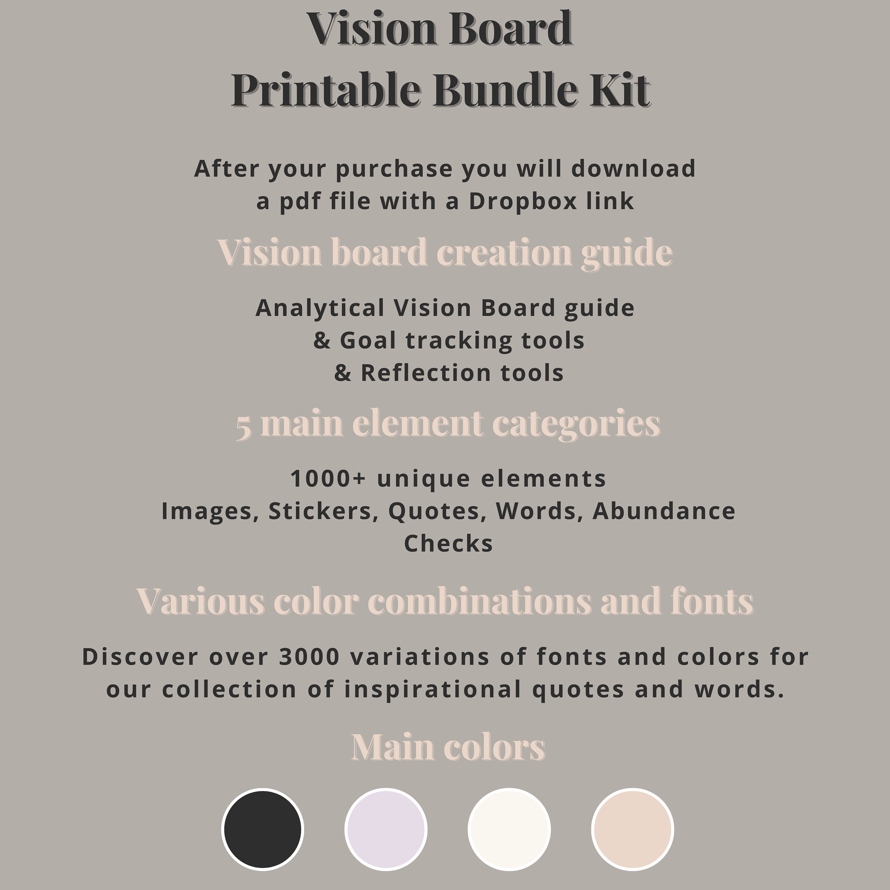 Printable Vision Board Kit With How to Guide and Over 1000 Unique ...
