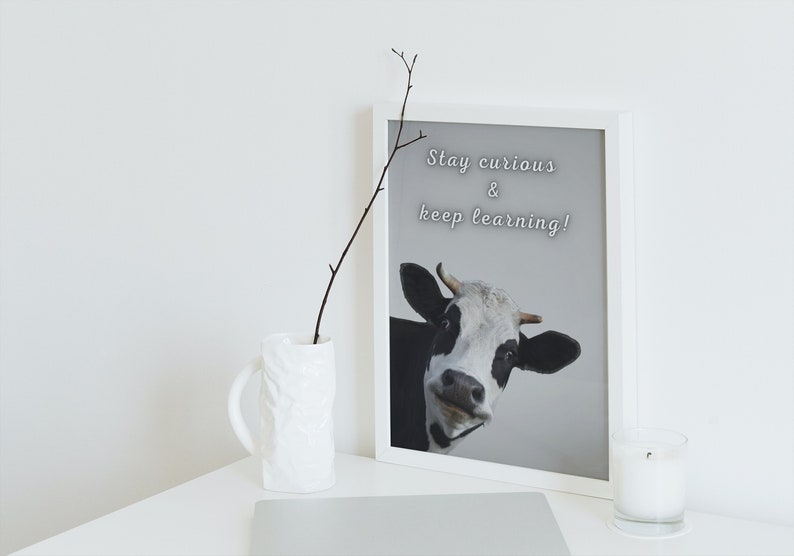 Curious Cow Poster: Motivational Kids Classroom Art (digital Download ...