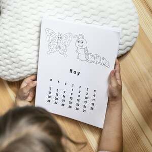 2025 Printable Kids Coloring Pages Calendar, 2025 Monthly Classroom or ...