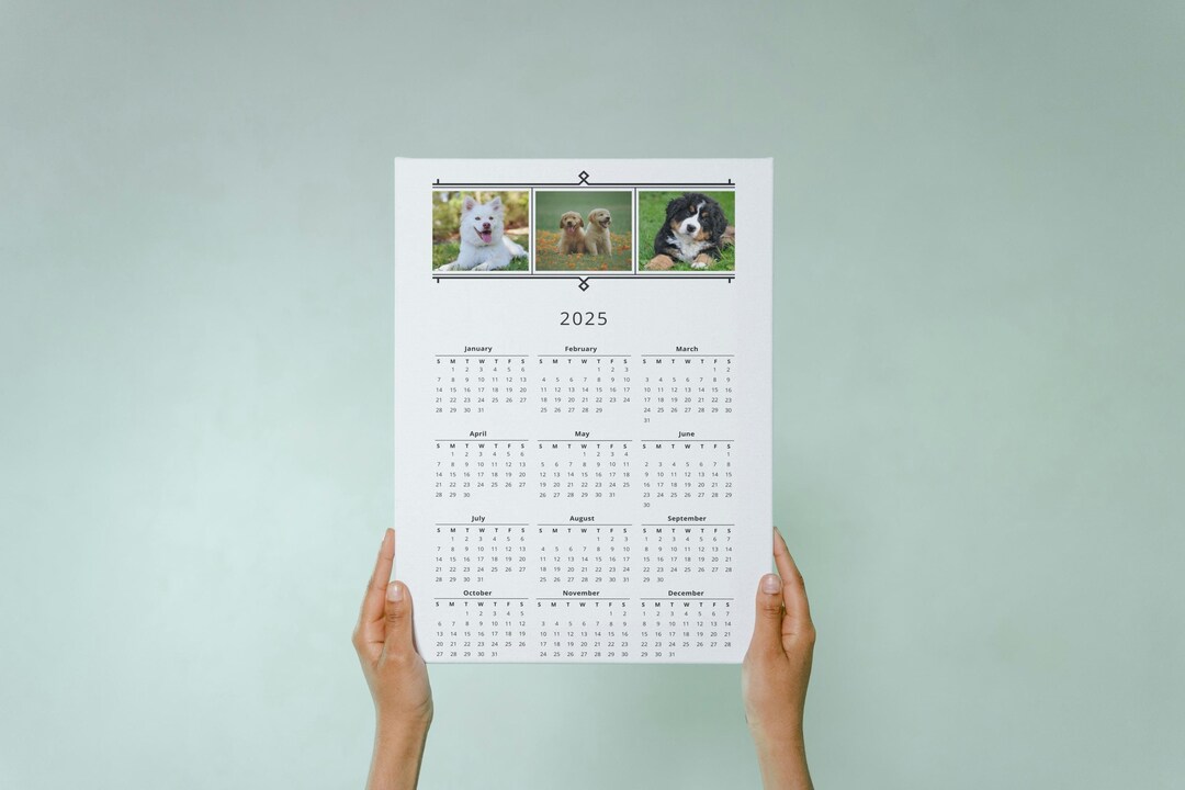 2025 Custom Photo One Page Calendar, Editable in Canva Calendar ...