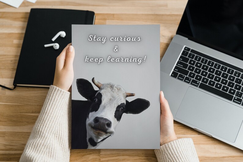 Curious Cow Poster: Motivational Kids Classroom Art (digital Download ...