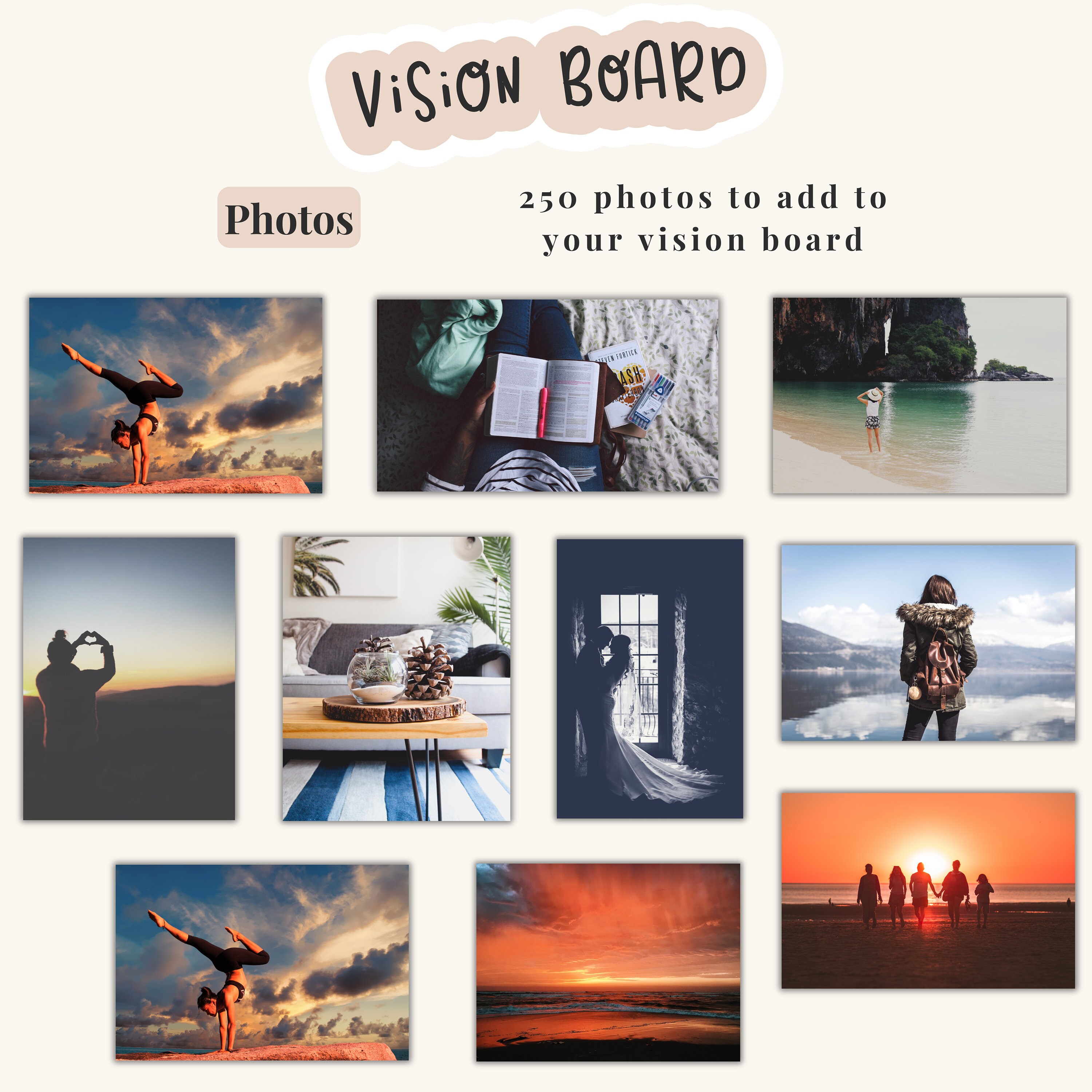 Printable Vision Board Kit With How to Guide and Over 1000 Unique ...