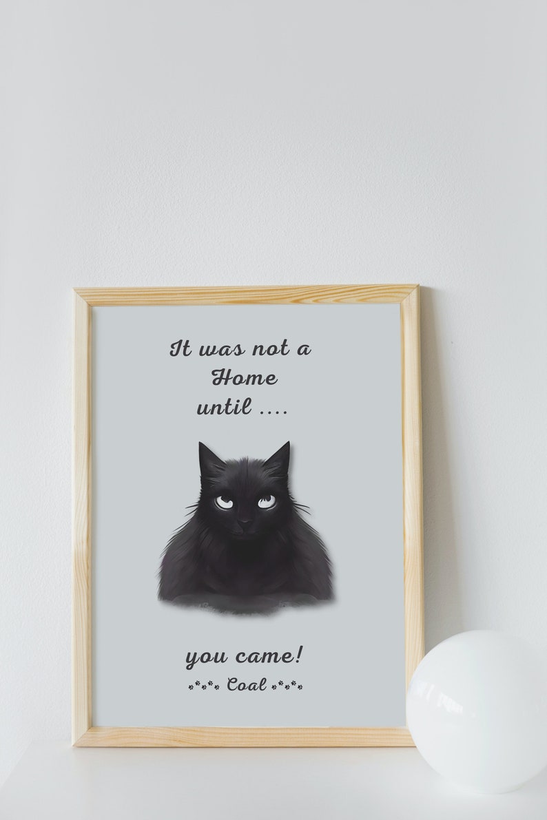 Moody Cat Personalized Printable Wall Art, Custom Cat Name Digital ...