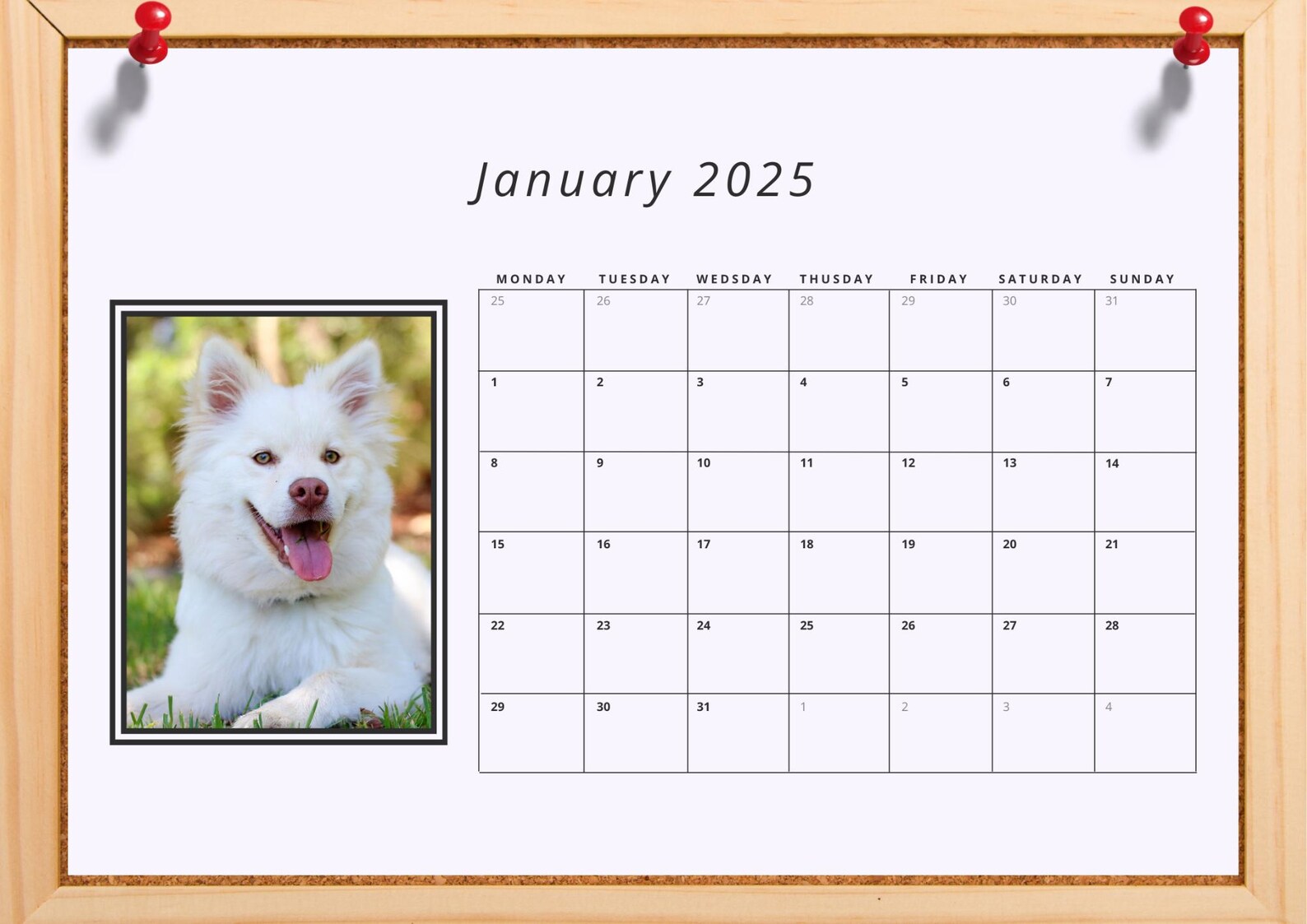 2025 Custom Photo Calendar Template: Family Wall or Desk (canva ...