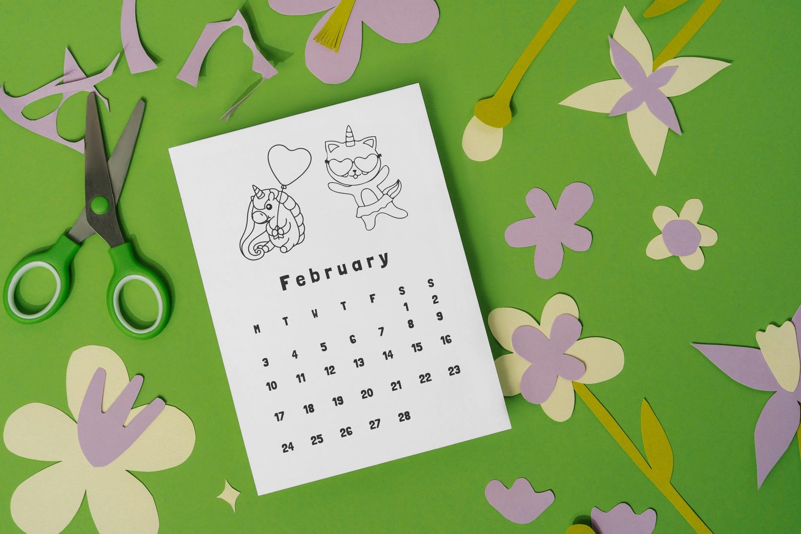 2025 Printable Kids Coloring Pages Calendar, 2025 Monthly Classroom or ...