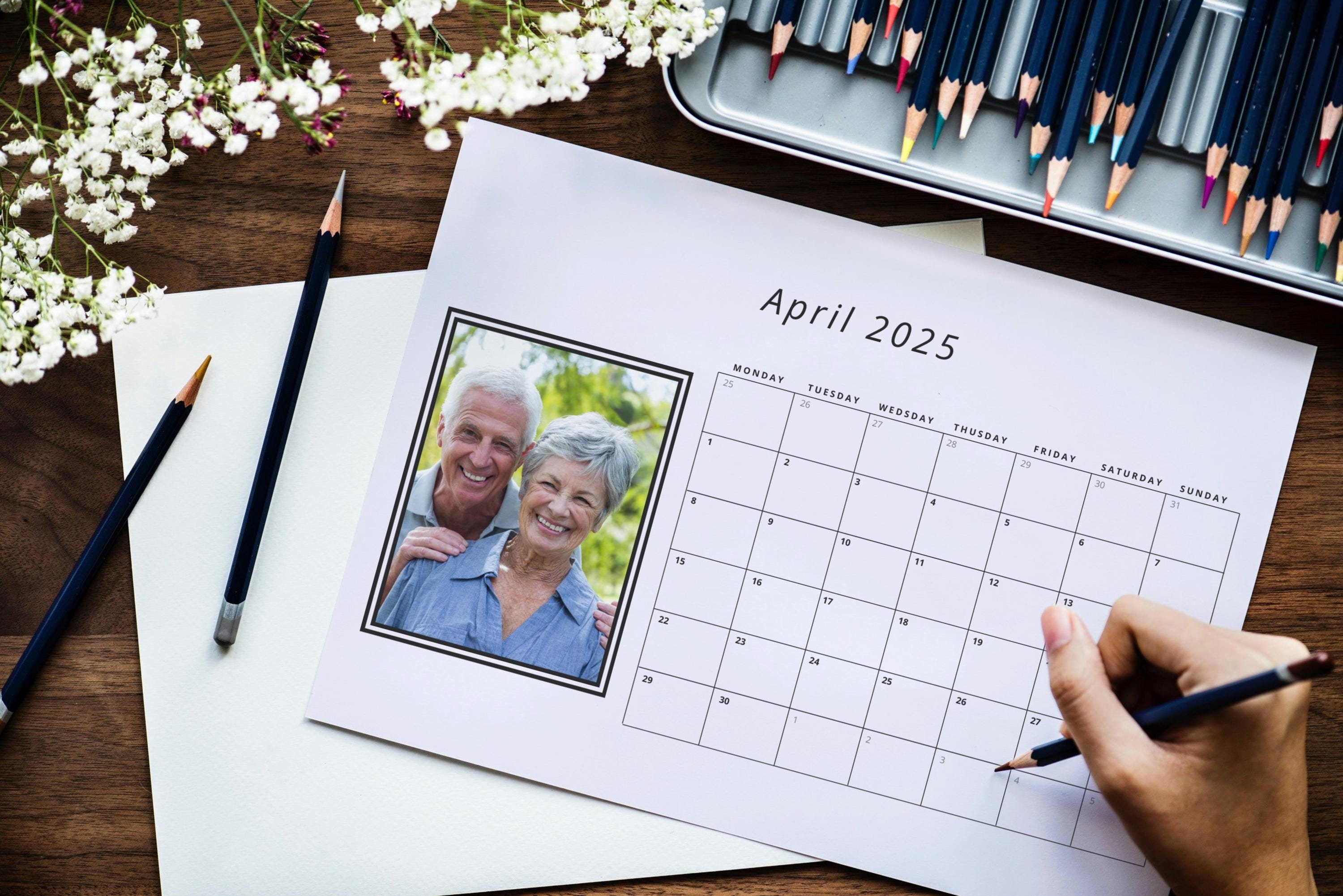 2025 Custom Photo Calendar Template: Family Wall or Desk (canva ...