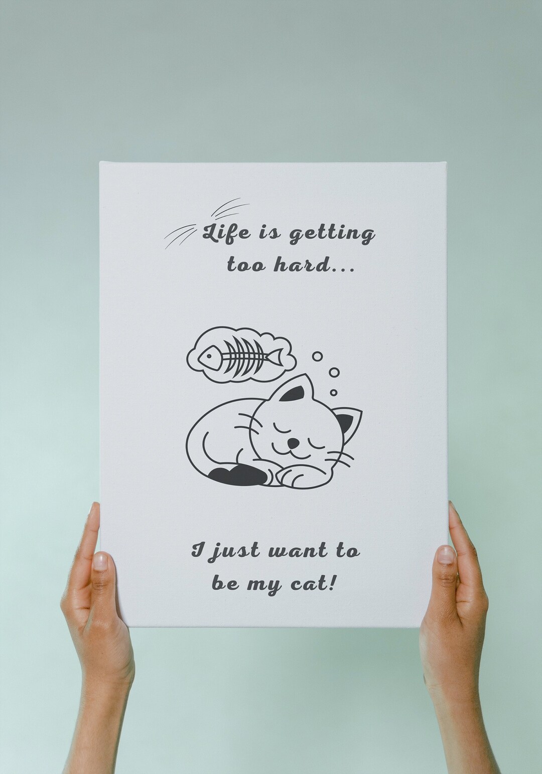 Funny Cat Wall Art, Funny Art Poster Perfect for Cat Lover Mom or Dad ...