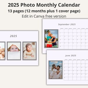2025 Custom Photo Calendar Template: Family Wall or Desk (canva ...