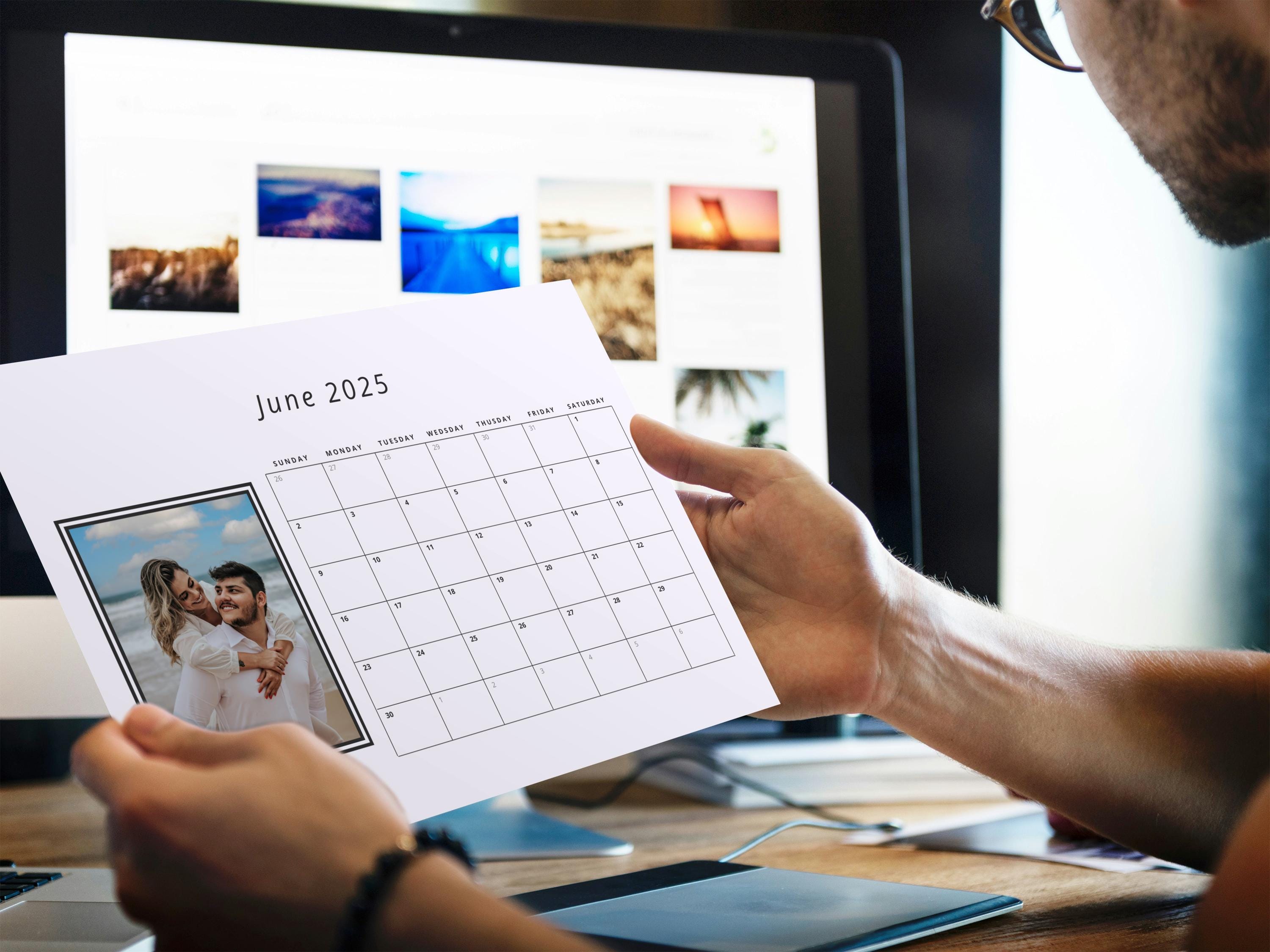 2025 Custom Photo Calendar Template: Family Wall or Desk (canva ...