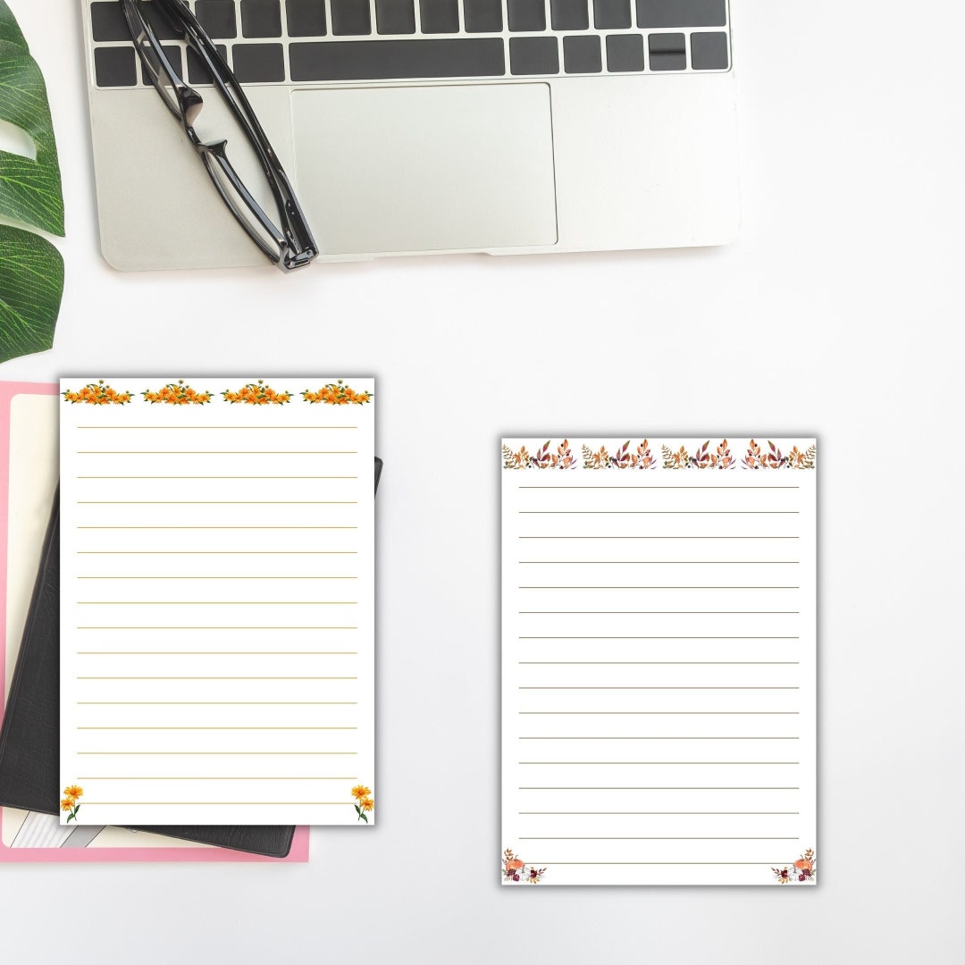 Printable Stationery With Flowers, A4 A5 or A6 Planner Inserts ...