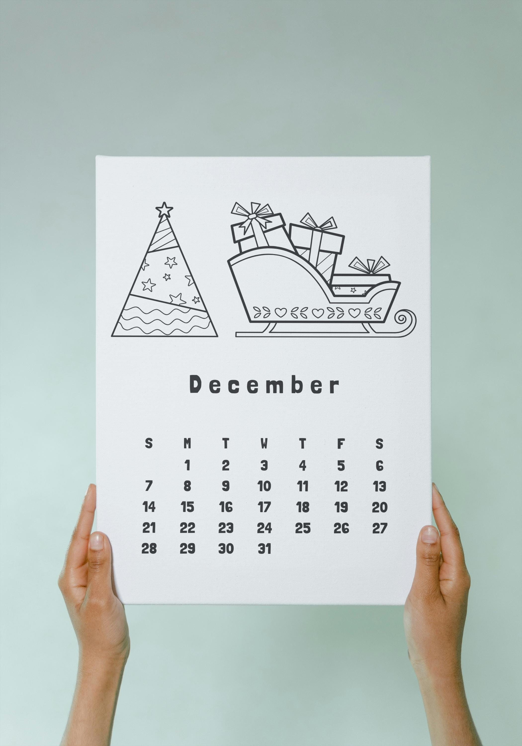 2025 Printable Kids Coloring Pages Calendar, 2025 Monthly Classroom or ...