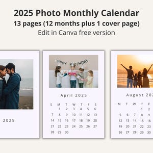 2025 Custom Photo Calendar Template: A4 A5 US Letter (digital Download ...