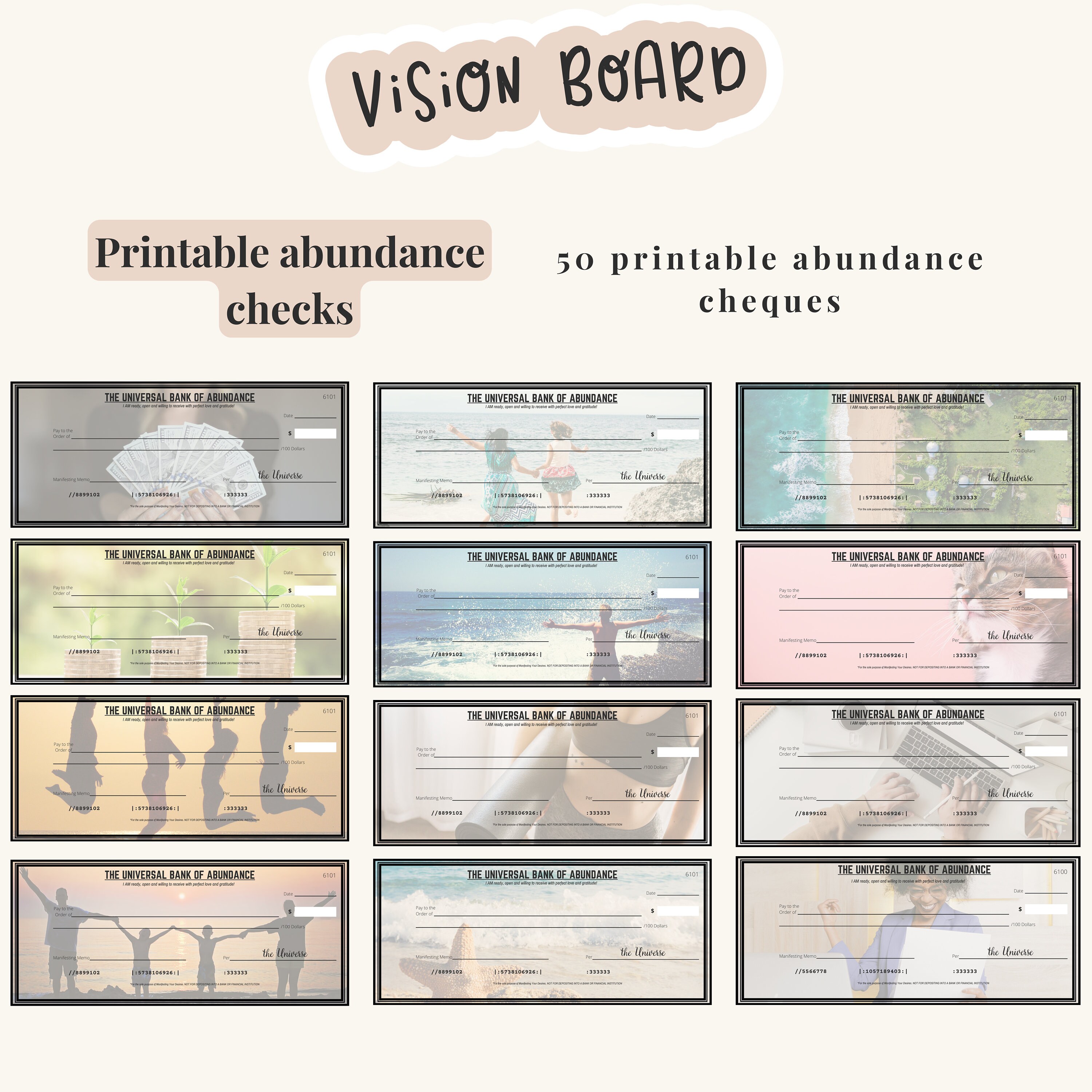 Printable Vision Board Kit With How to Guide and Over 1000 Unique ...