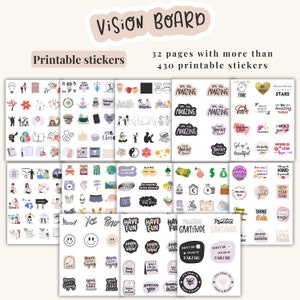 Printable Vision Board Kit: 1000+ Photos, Stickers, Affirmations ...