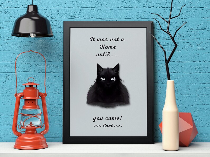 Moody Cat Personalized Printable Wall Art, Custom Cat Name Digital ...