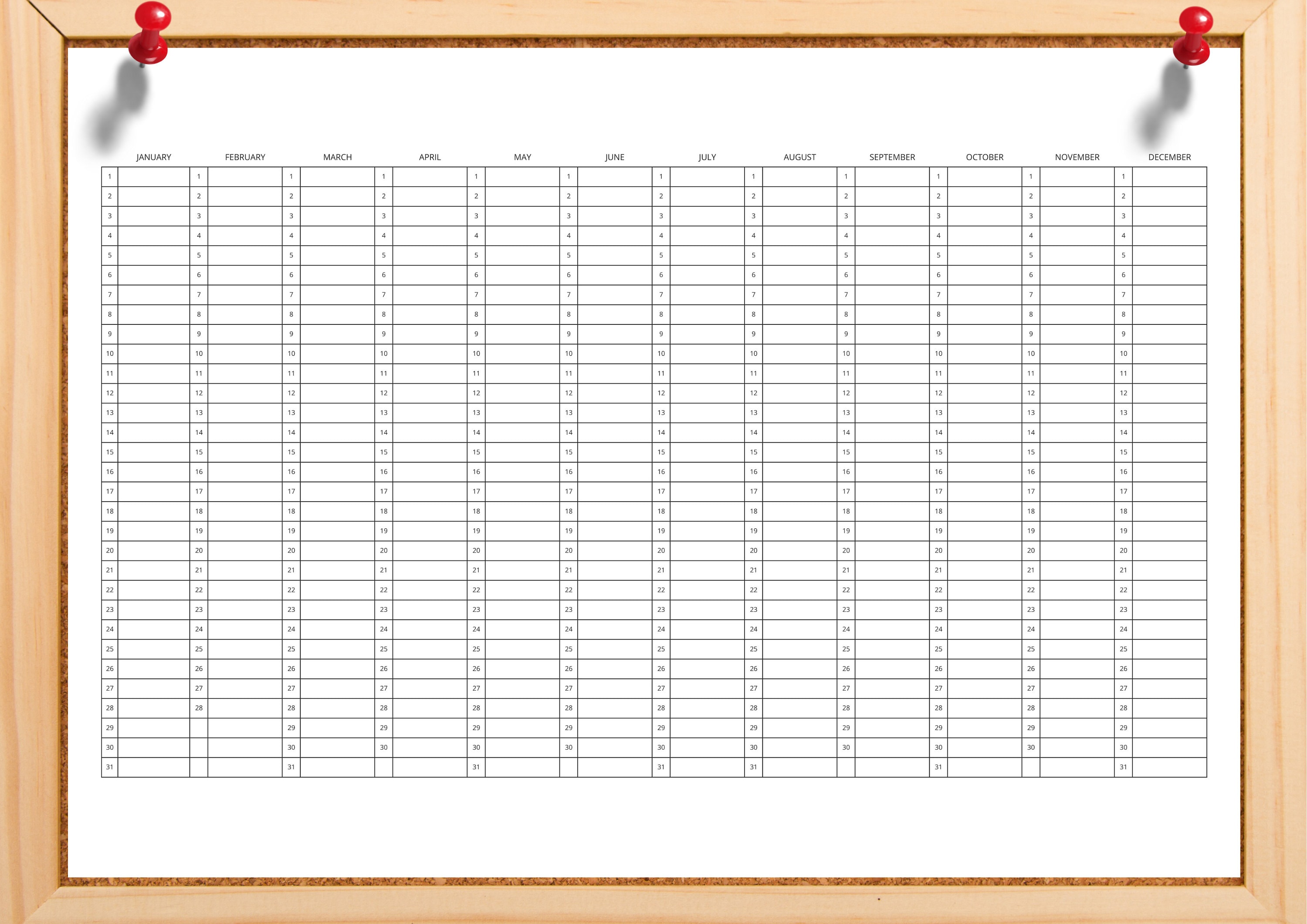 One Page Printable Perpetual Calendar, Birthday or Celebration Undated ...