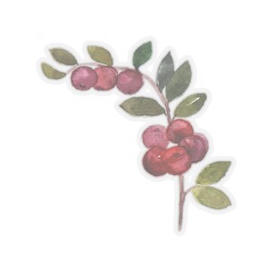 Cranberry Sticker, Watercolor Berries Decal, Winter Holiday Sticker ...