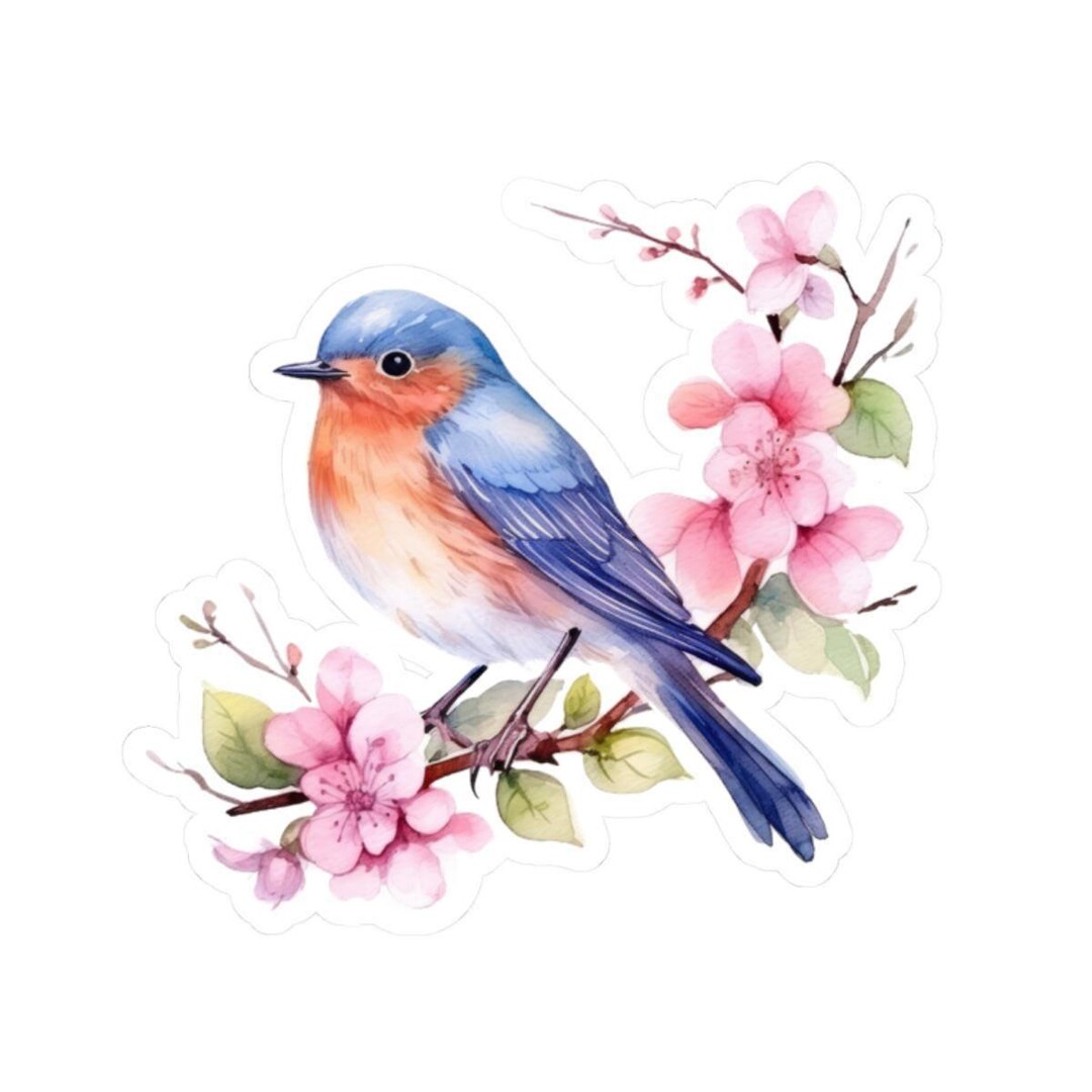 Bluebird Stickers, Watercolor Art Decal, Spring Stickers, Gift for Bird ...