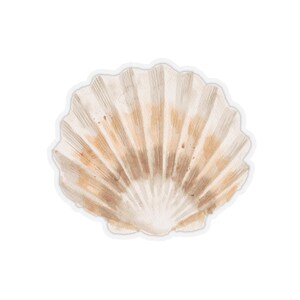Watercolor Scallop Shell Sticker, Beach Themed Vinyl Decal, Ocean Art ...