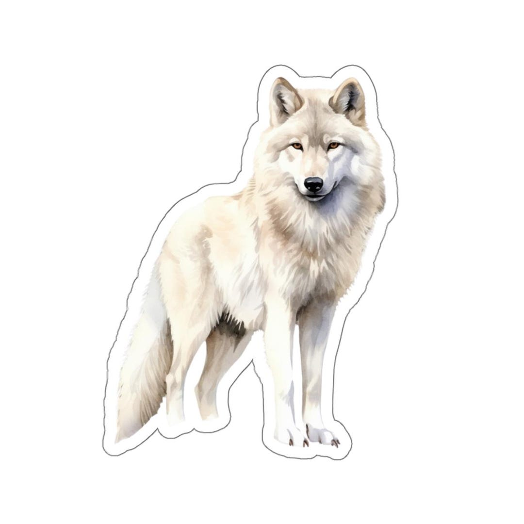 White Wolf Sticker, Waterproof Vinyl Decal, Laptop Sticker, Water ...