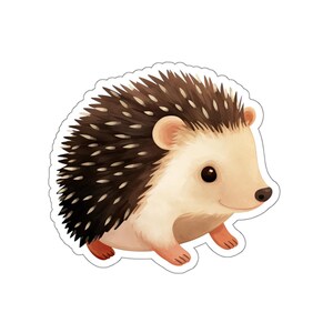 Cute Hedgehog Vinyl Sticker, Animal Laptop Decal, Glossy Waterproof ...