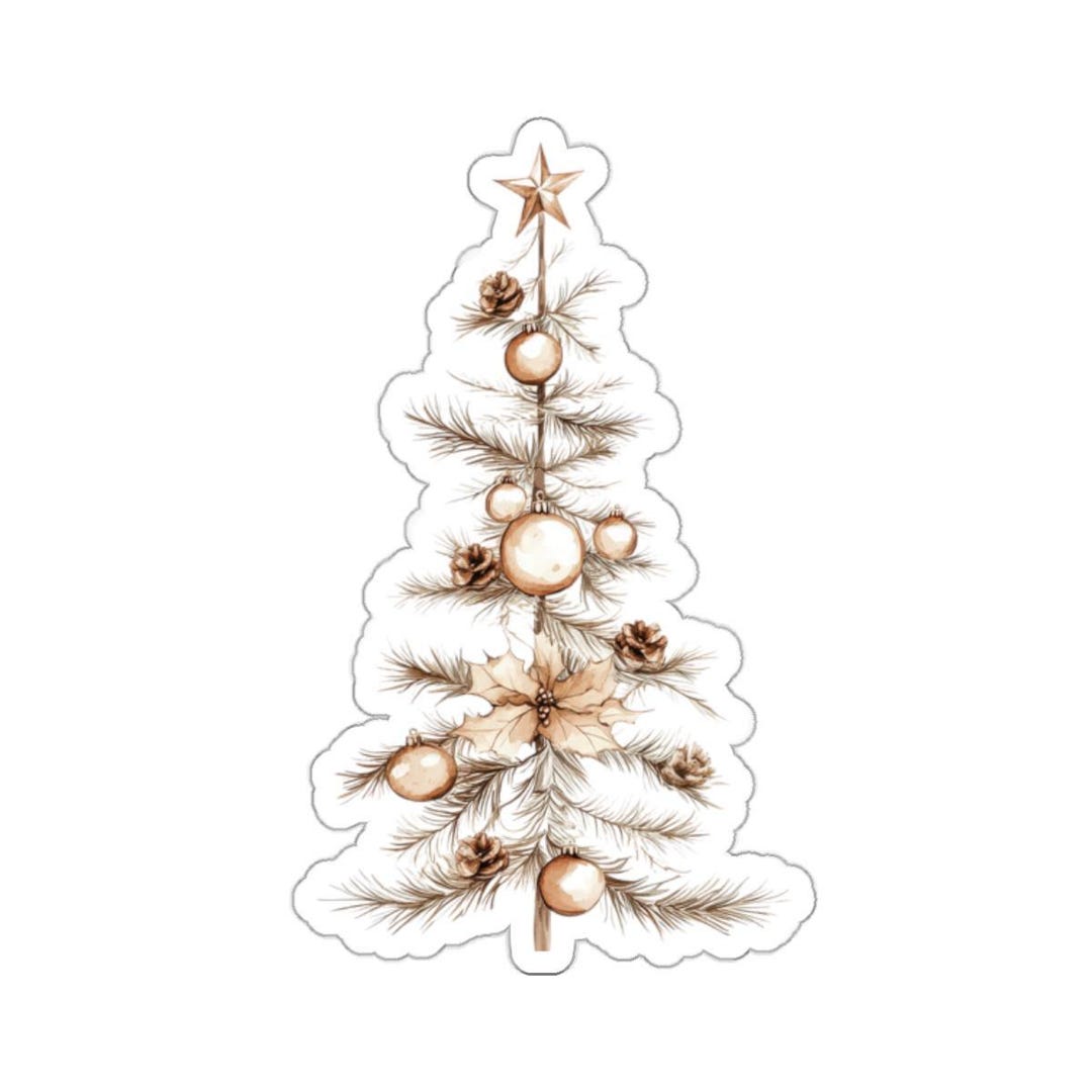 Christmas Tree Vinyl Sticker, Holiday Tree Decal, Cute Christmas Decor ...