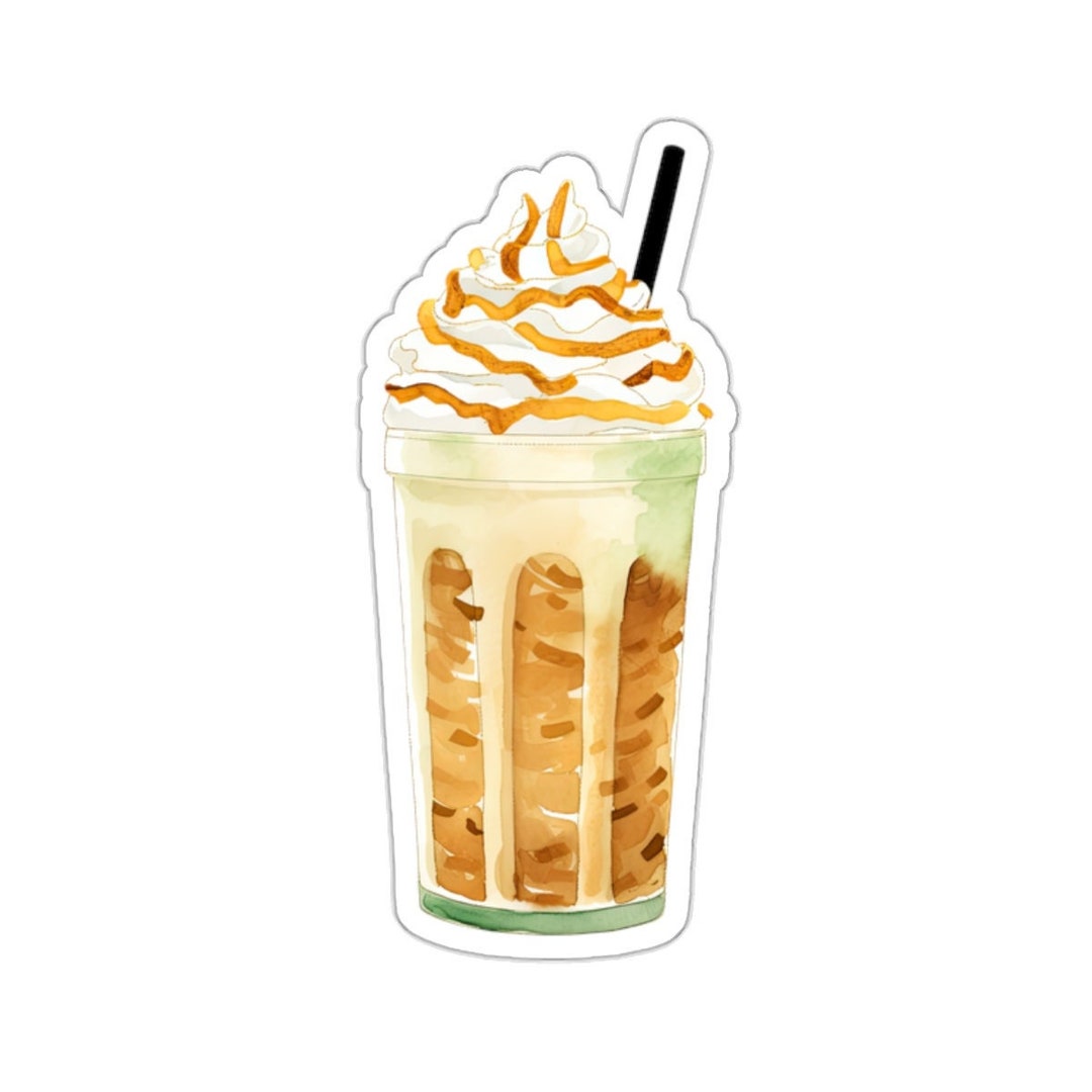 Iced Coffee Latte Vinyl Sticker, Cute Dessert Decal, Coffee Lover Gift ...