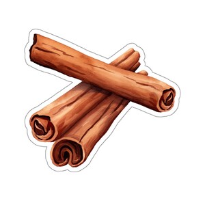Watercolor Cinnamon Stickers, Cozy Kitchen Decor, Vinyl Sticker, Eco ...