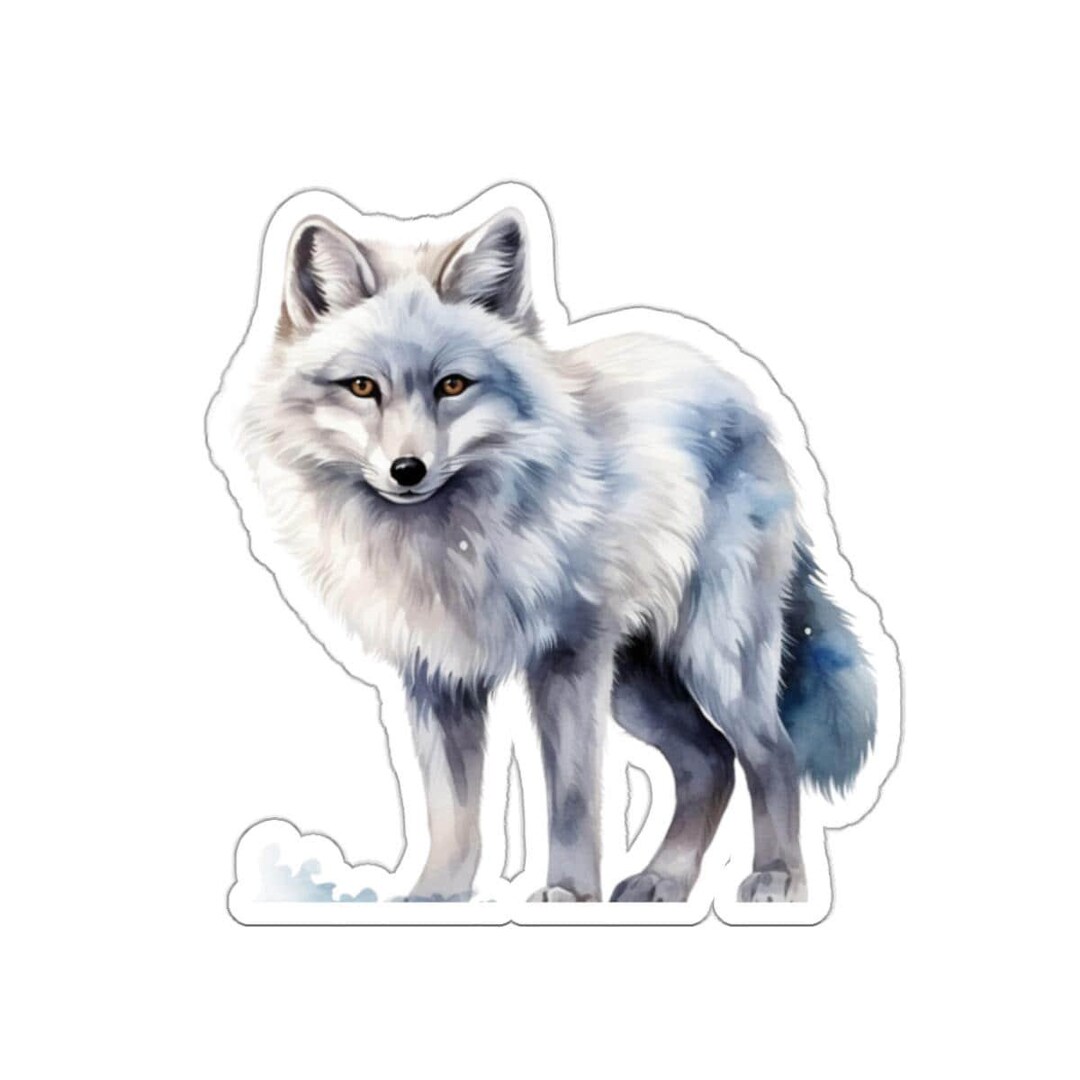 Arctic Fox Sticker, Cute Animal Vinyl Decal, Waterproof for Laptop ...